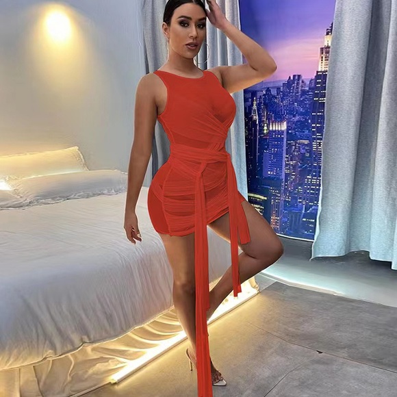 Dresses | Chic Seethrough Multilayer Bodycon Club Mesh Dress | Poshmark